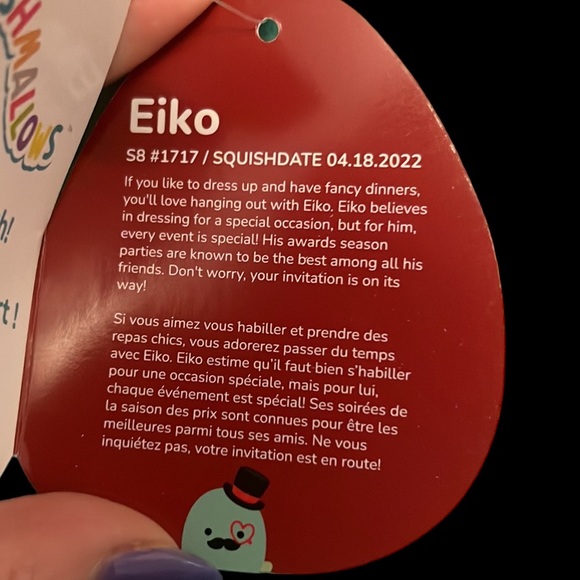 Squishmallows | Toys | Eiko The Fancy The Octopus 8 Original Squishmallow Nwt Valentinesedition ...